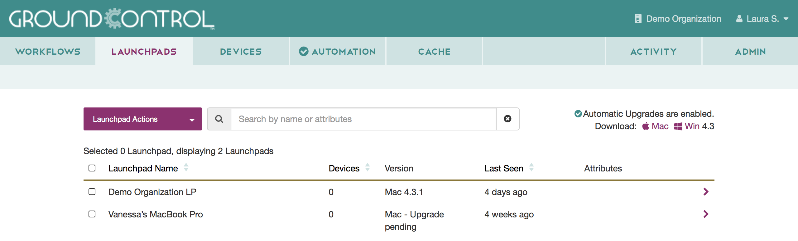 Launchpad List | GroundControl