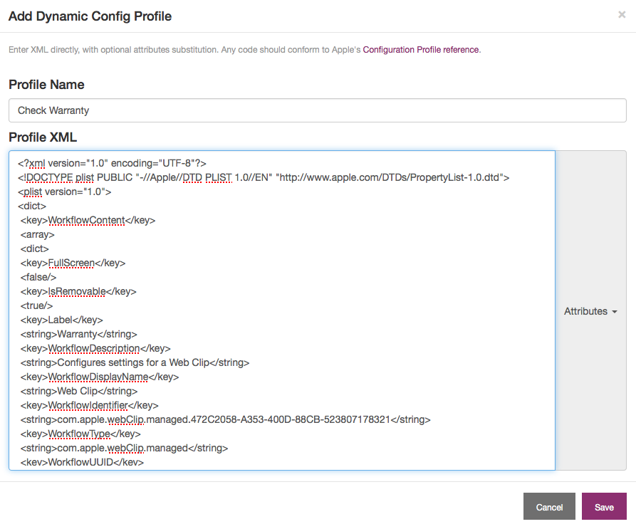 Add Dynamic Config Profile – GroundControl