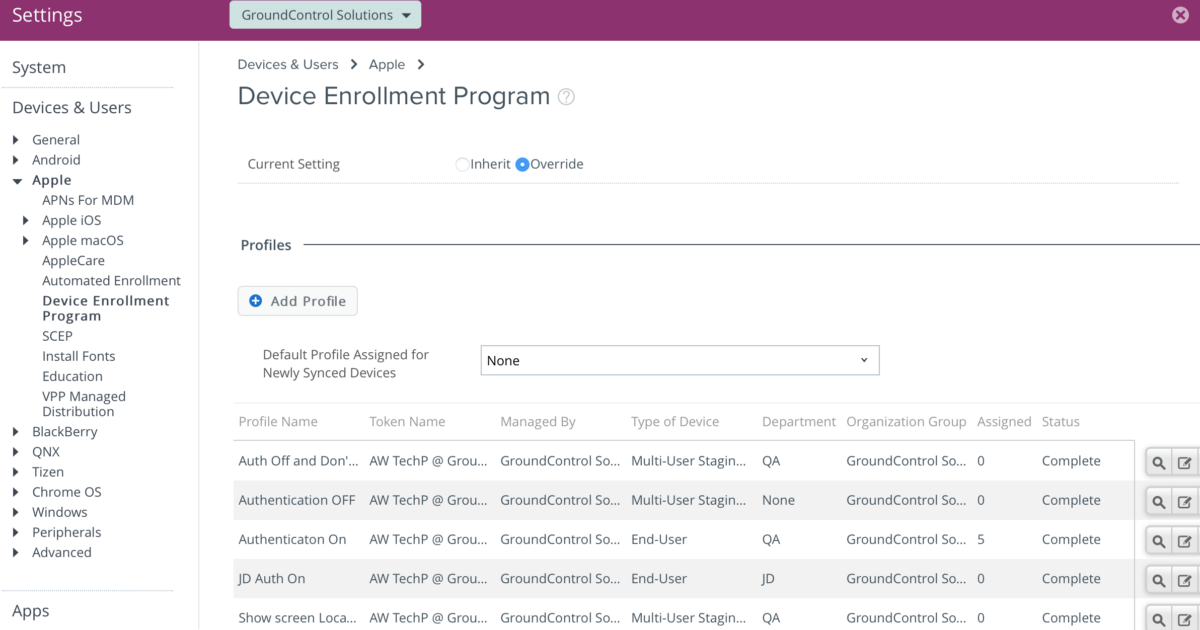 Manage with DEP – Mobile Access Management