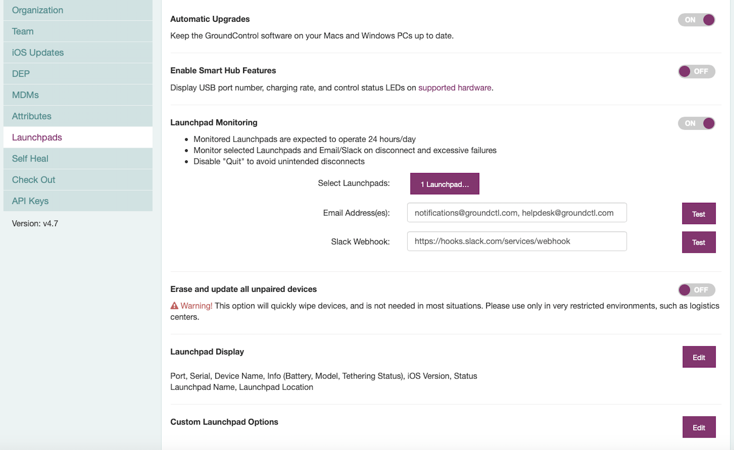 Launchpads – GroundControl