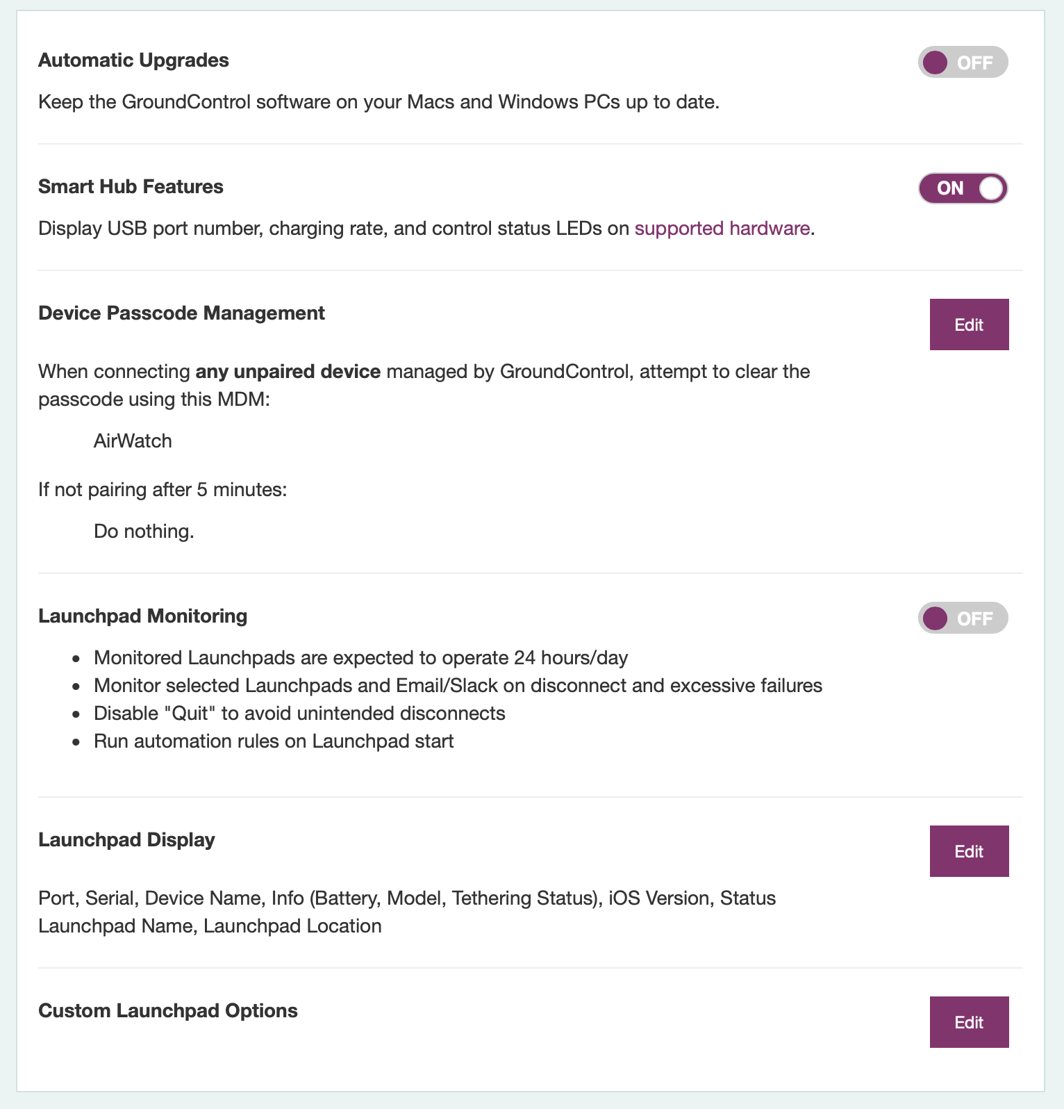 Launchpads – GroundControl