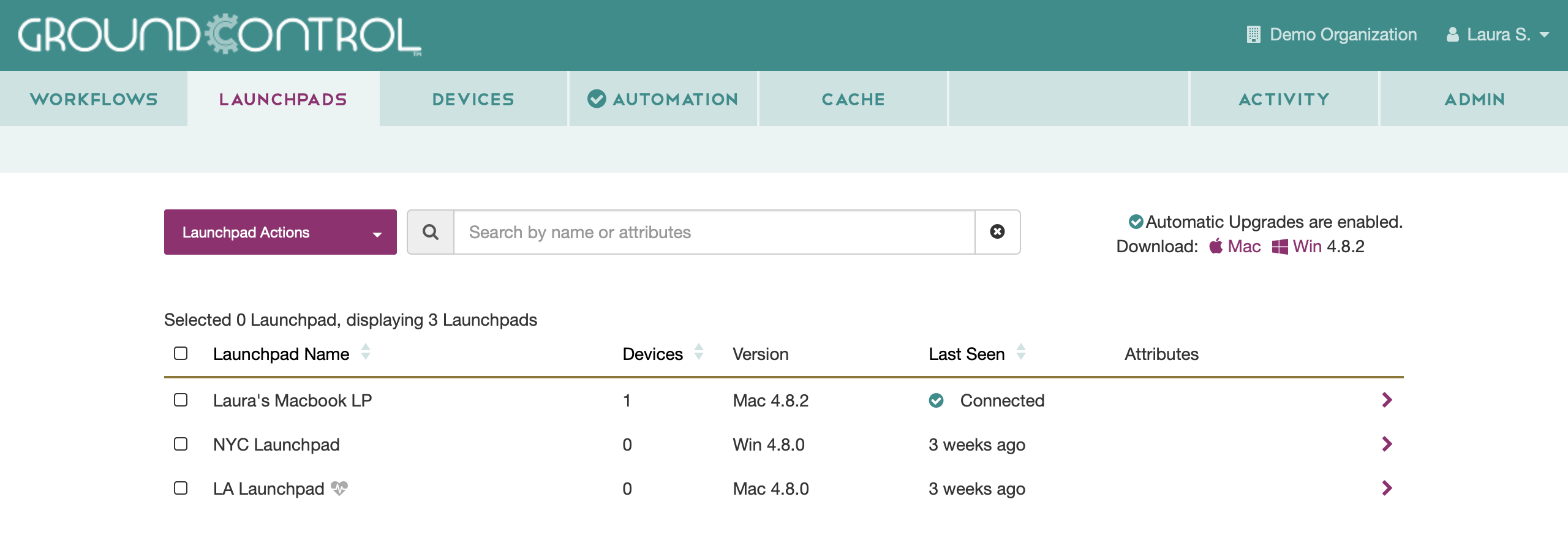 Launchpad List – GroundControl