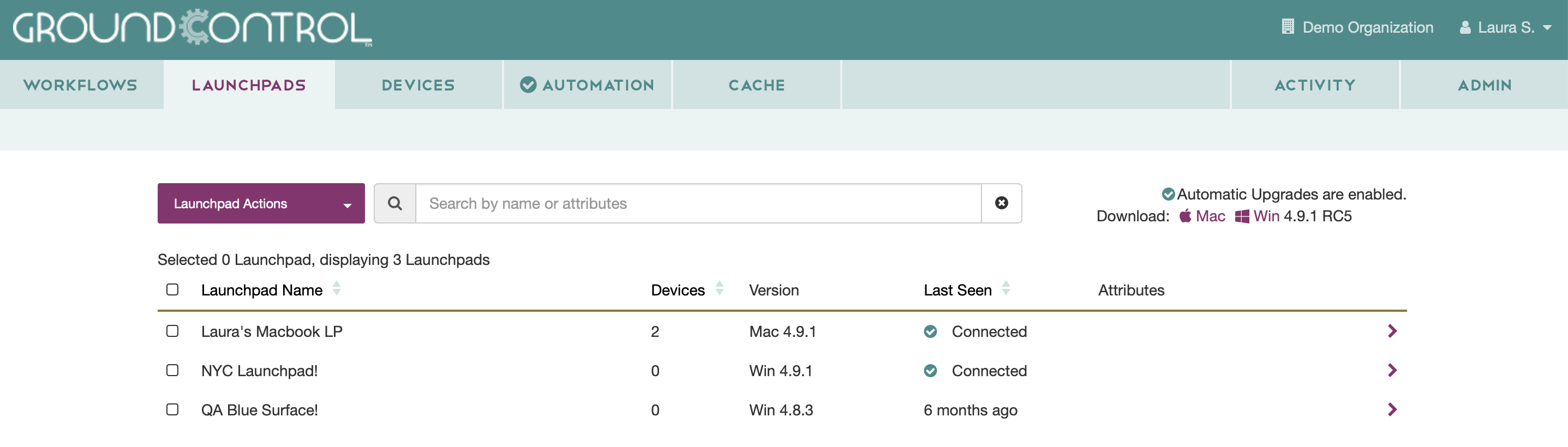Launchpad List – GroundControl