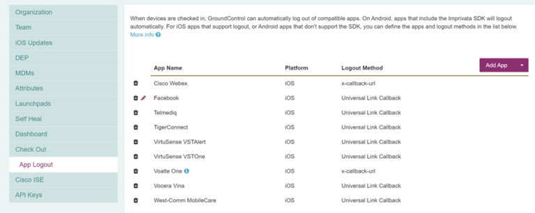 Check In Device Actions – GroundControl